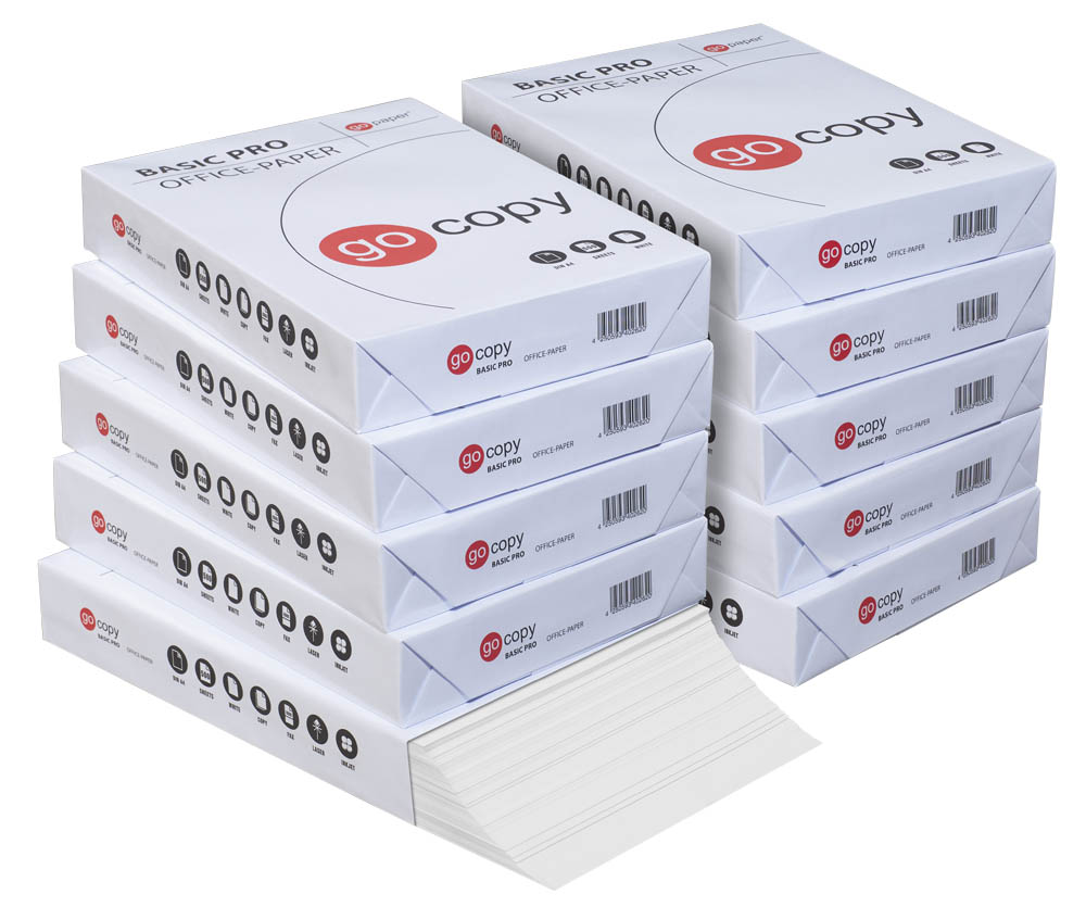 AKTION: go copy Kopierpapier Basic Pro DIN A4 70 g/qm 10x 500 Blatt | office discount
