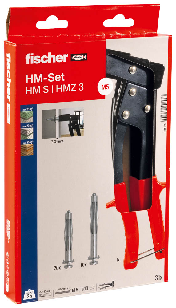 fischer HM S/HMZ 3 531389 Dübel- und Schrauben-Sortiment | office discount