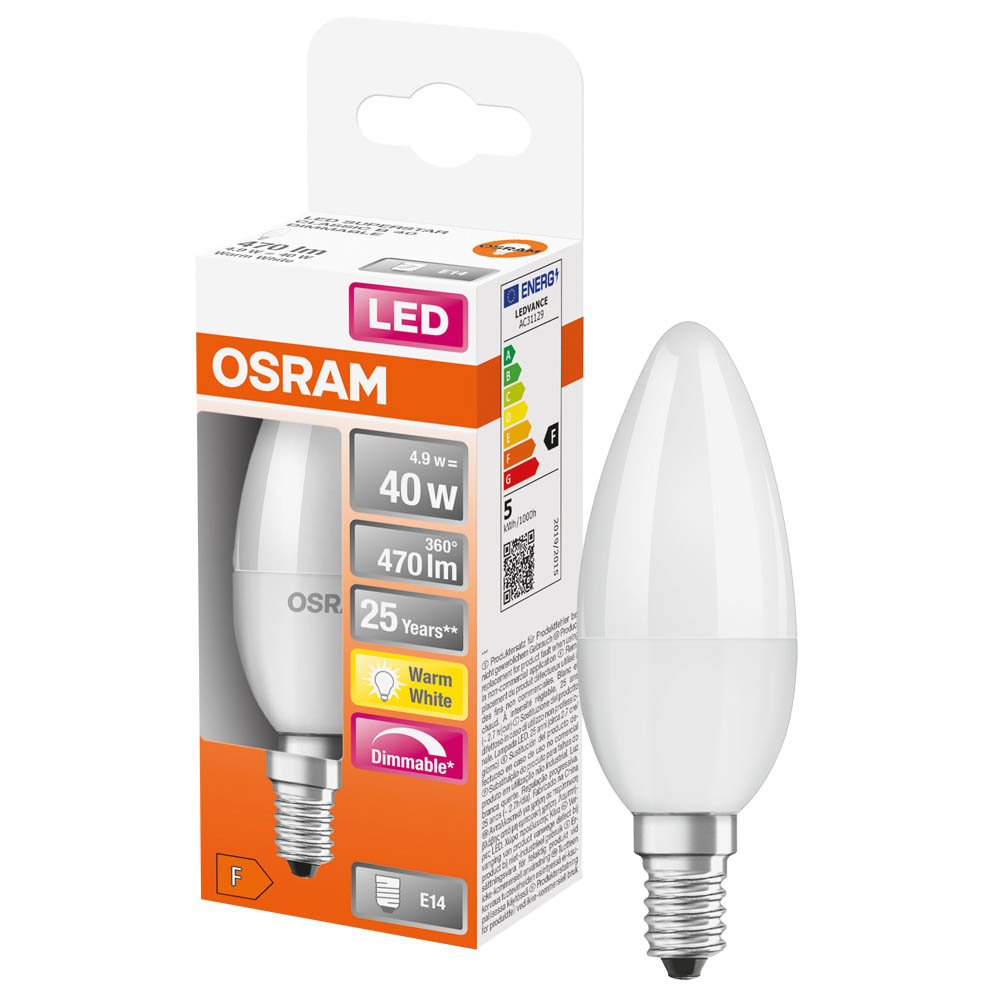 OSRAM LED-Lampe SUPERSTAR CLASSIC B 40 E14 4,9 W matt | office discount
