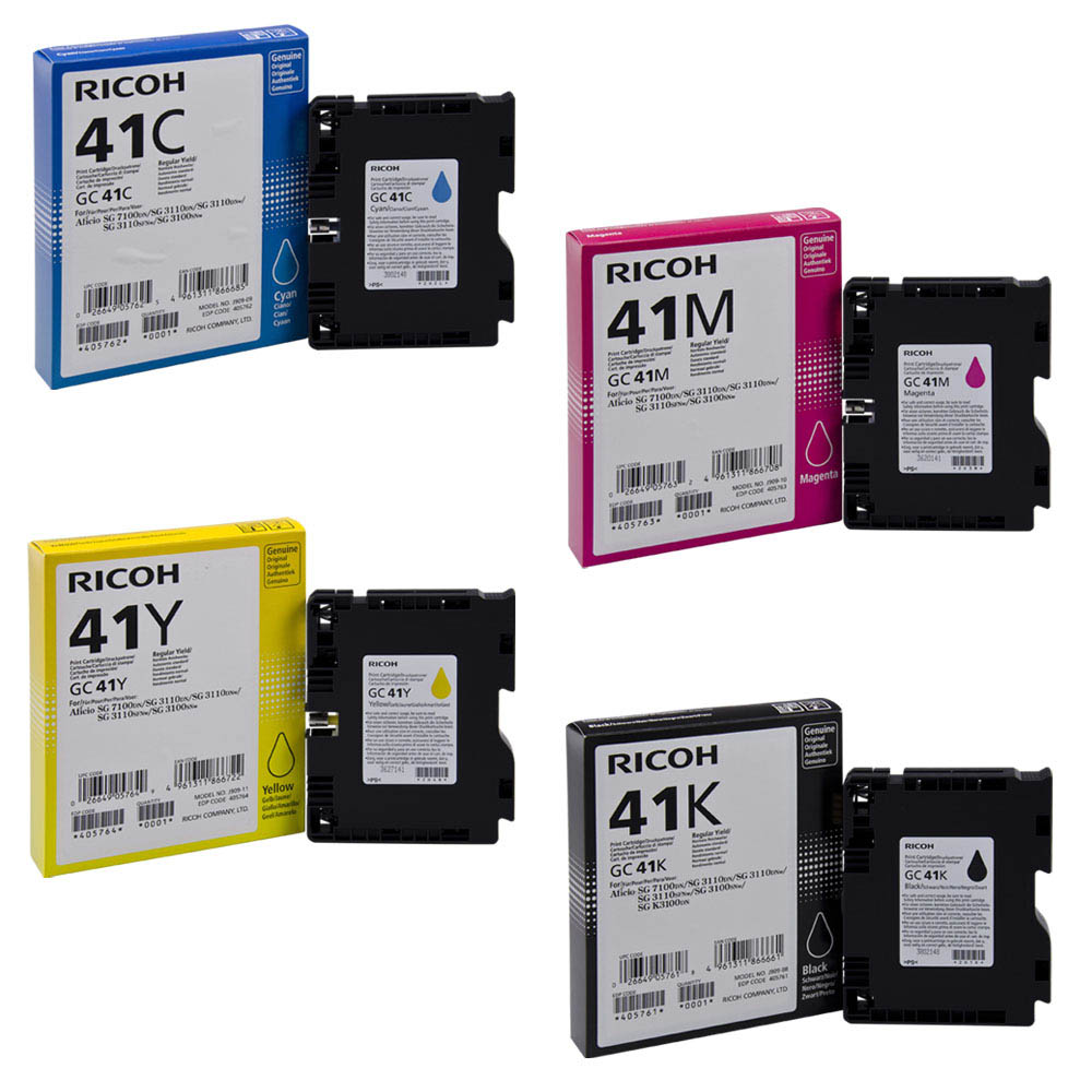 RICOH GC 41K/C/M/Y schwarz, cyan, magenta, gelb Druckerpatronen, 4er-Set | office discount