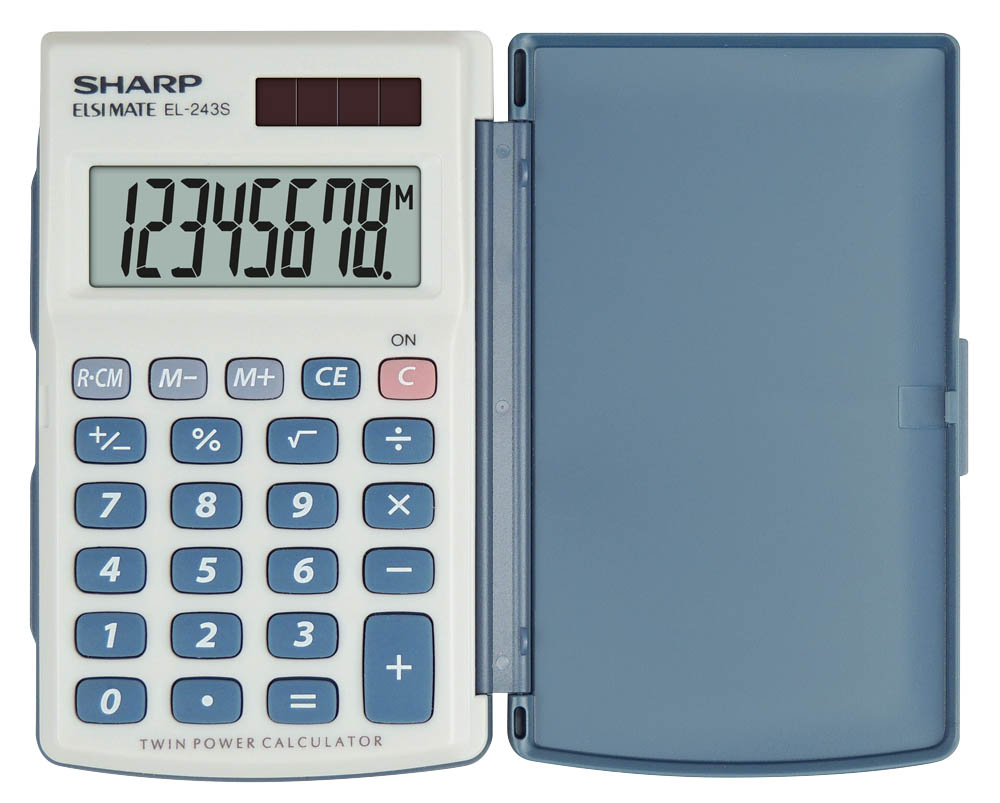 SHARP EL-243S Taschenrechner grau/blau | office discount